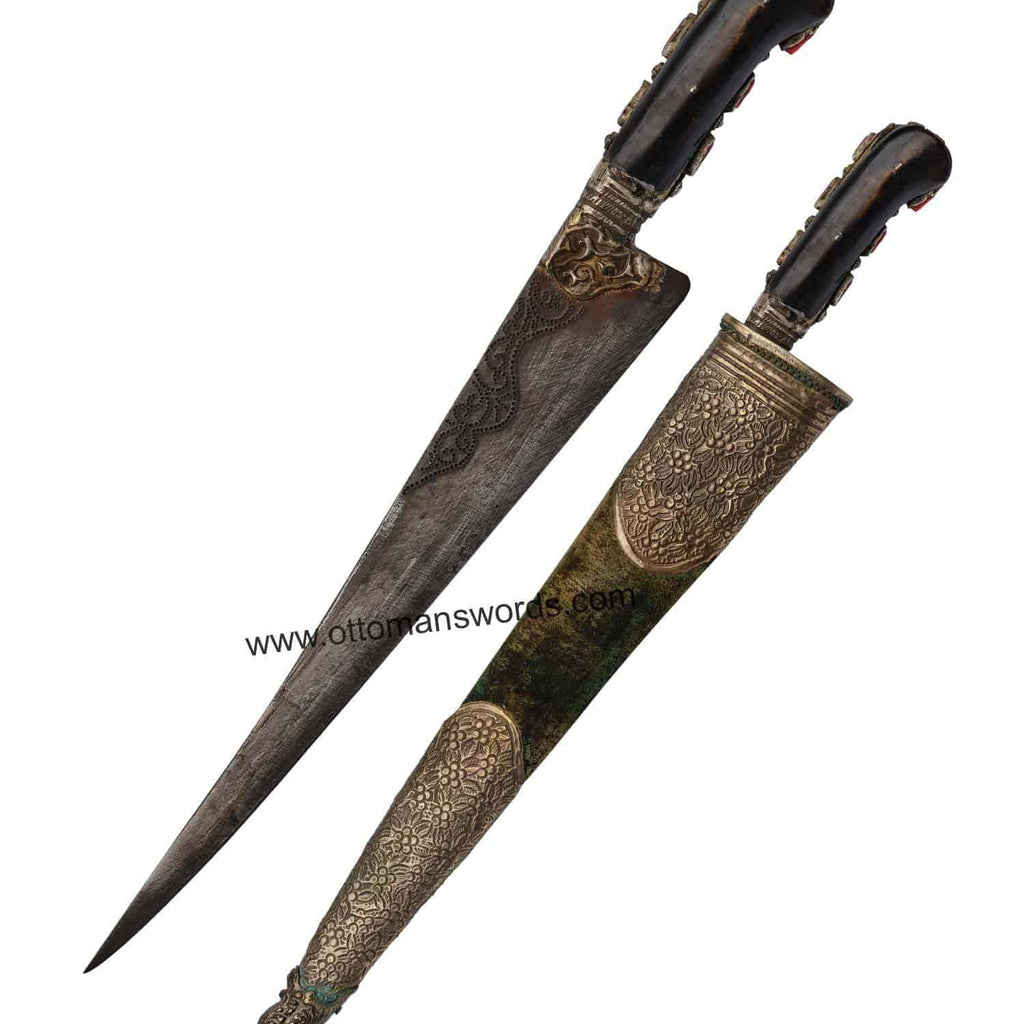 Conical Dagger with Coral Stone Details – Ottoman Swords