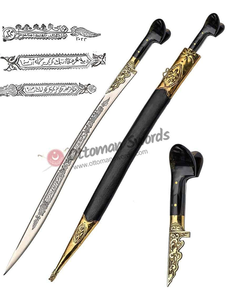 Buy Ram Horn Handle Yataghan Sword For Sale | Ottoman Swords
